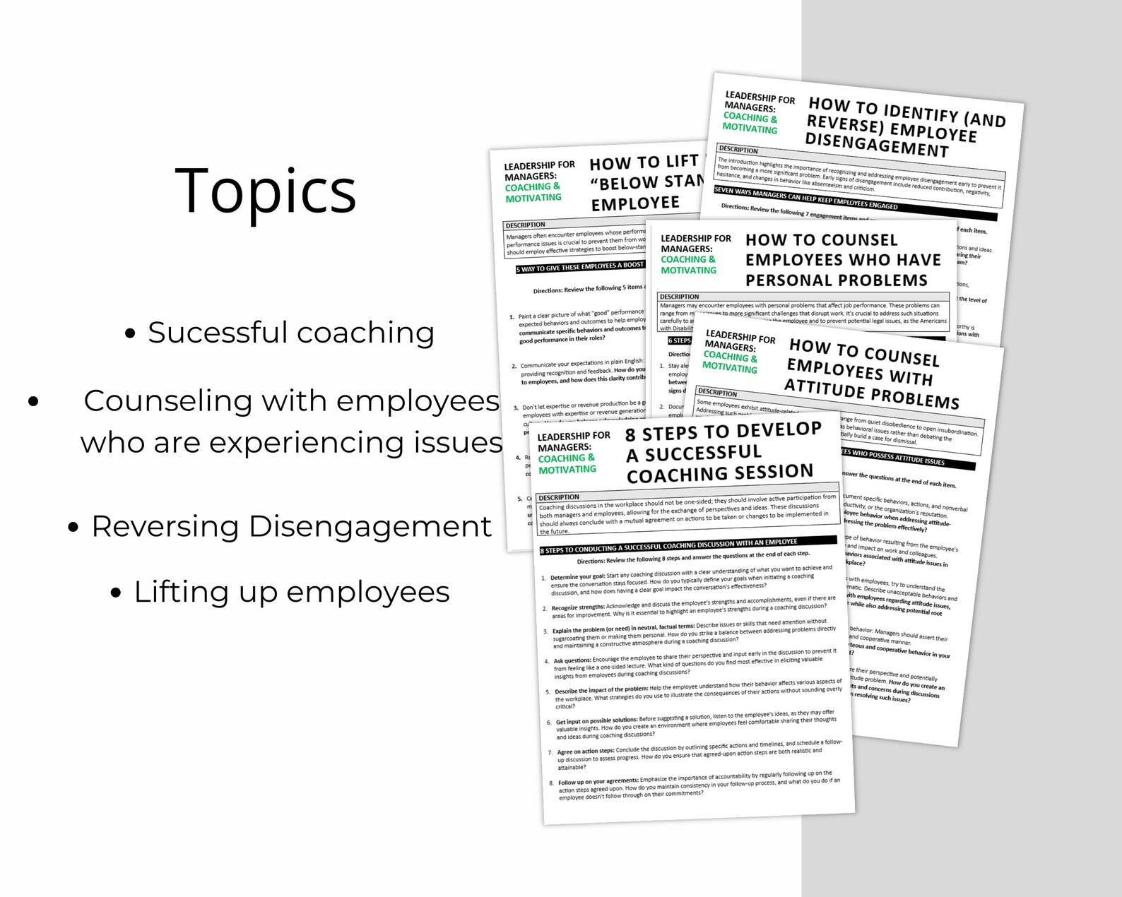 Manager Coaching Worksheets: Leadership Development (digital Download ...