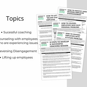 Manager Coaching Worksheets: Leadership Development (digital Download ...
