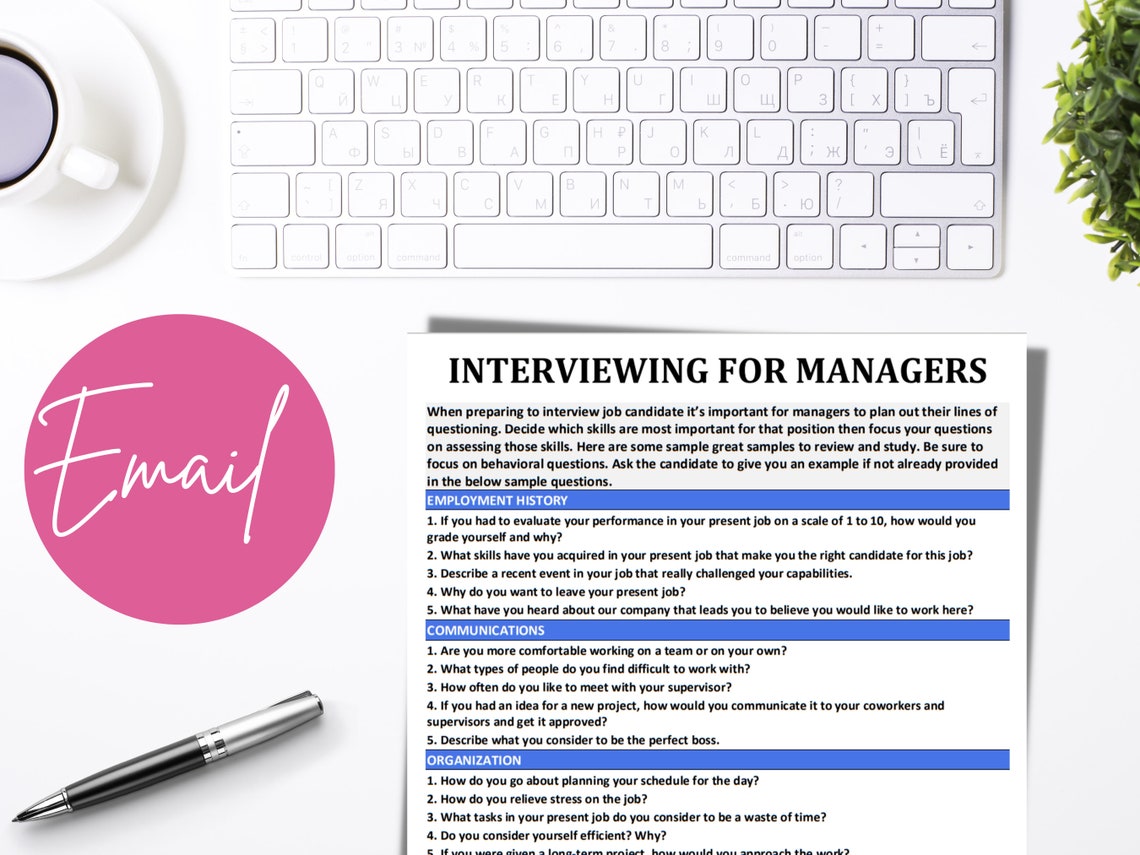 Interviewing for Managers Editable Word Interviewing Form - Etsy