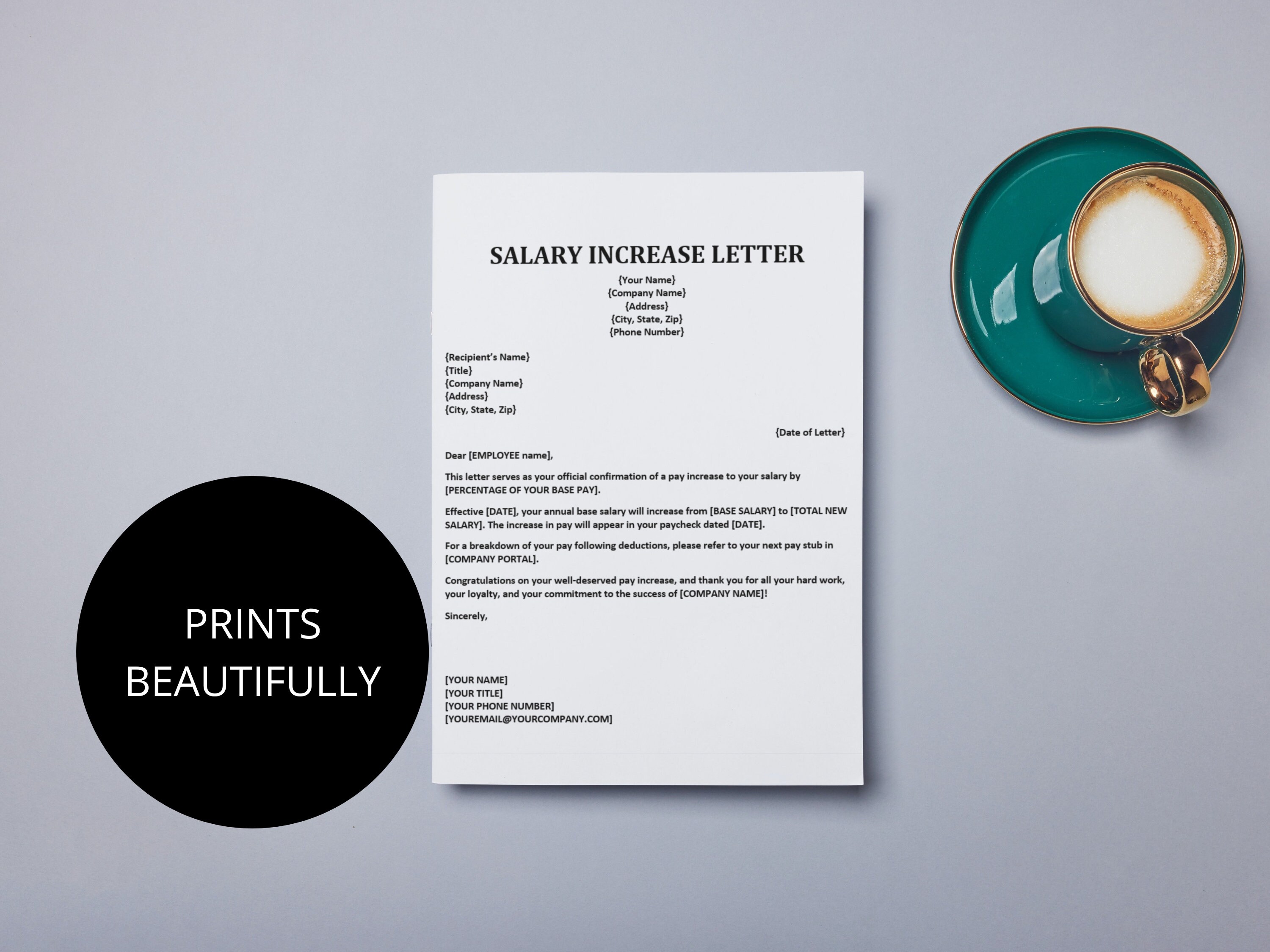 Official Notice of Salary Increase Letter: Employee Pay Raise ...