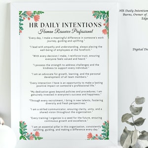 Frameable HR Inspirational Poem | Printable Office Decor | Perfect Gift ...