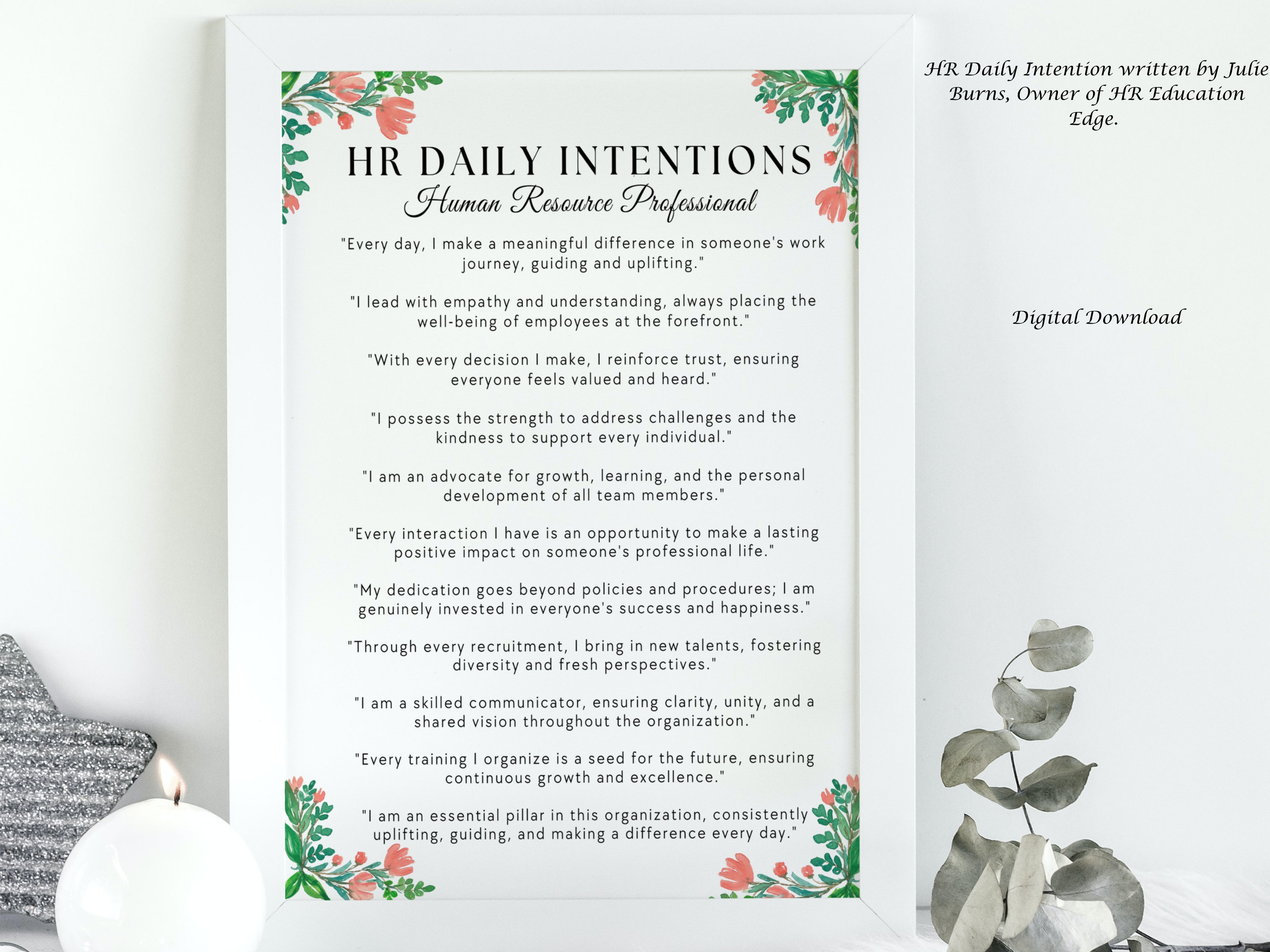Frameable HR Inspirational Poem Printable Office Decor Perfect Gift for ...