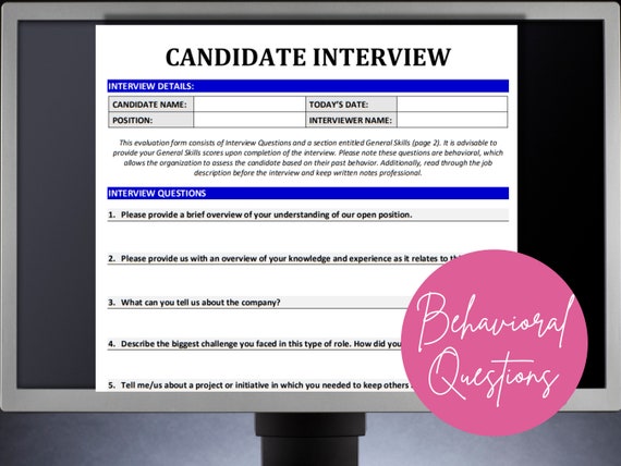 Job Interview Questions Template
