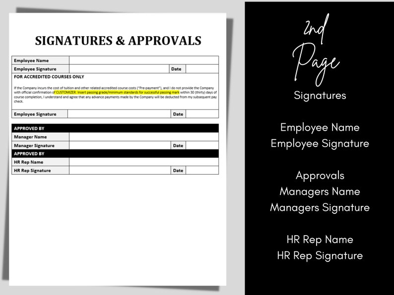 HR Pre-approval Form for Employee Training and Conferences - Etsy