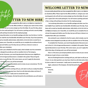 New Employee Welcome Letter: HR Onboarding Template (editable Word) - Etsy