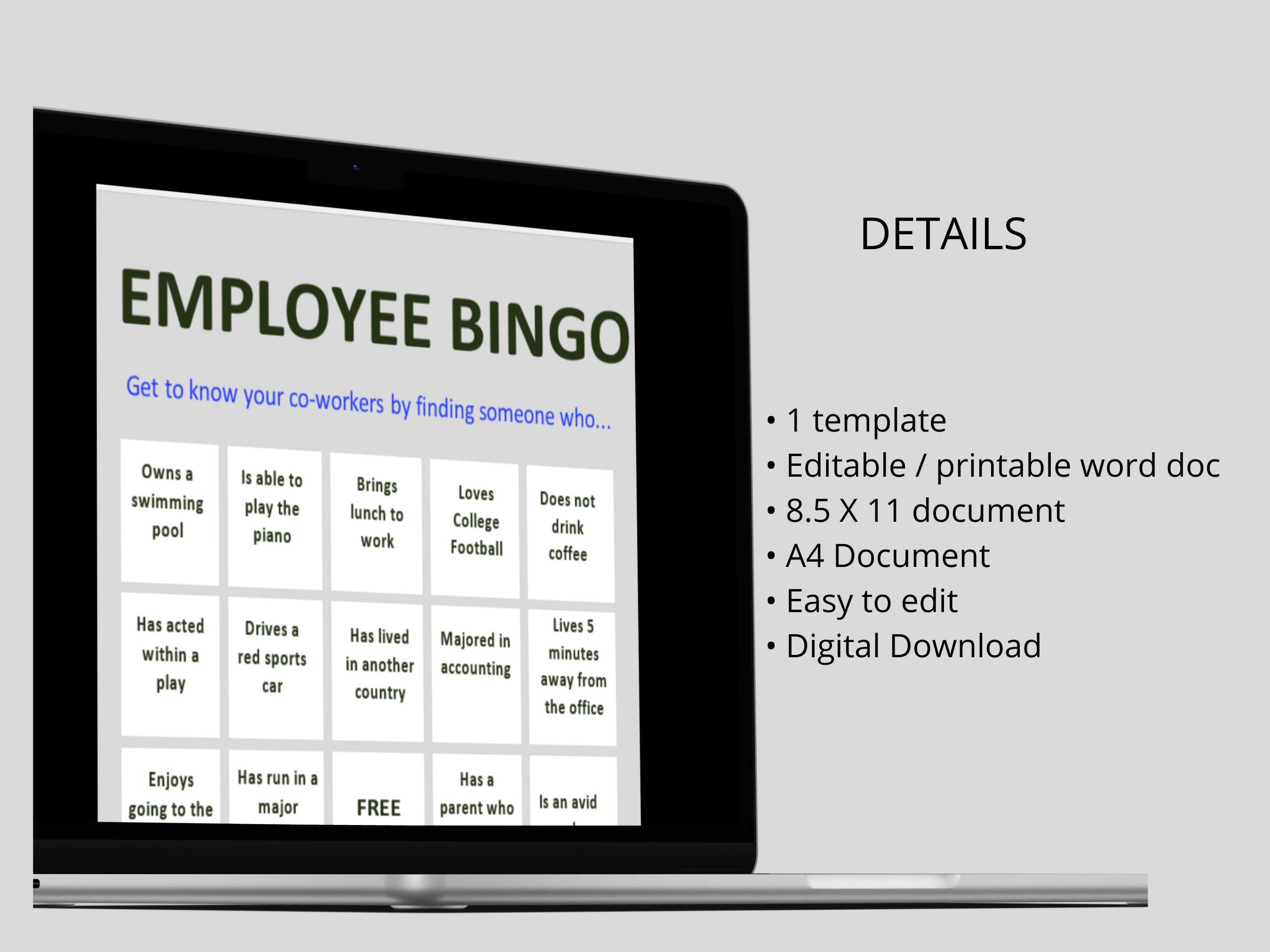 Bingo Template Word Doc