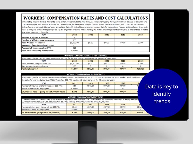 Workers Compensation Rates Calculator HR Template W/ - Etsy Workers Compensation Rates Calculator HR Template W/ - Etsy