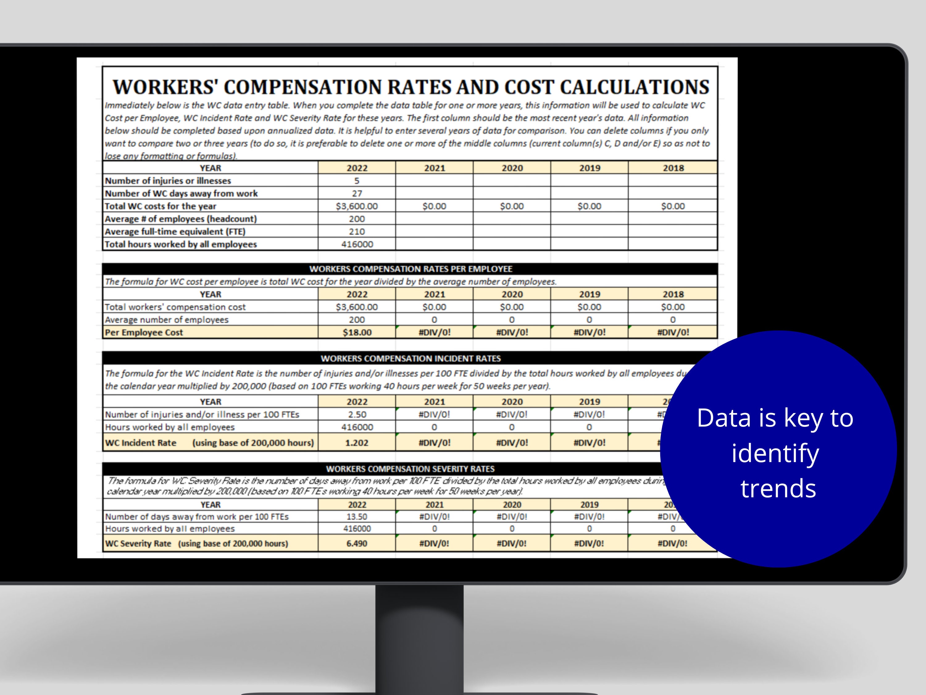 Workers Compensation Rates Calculator HR Template W/ - Etsy Workers Compensation Rates Calculator HR Template W/ - Etsy