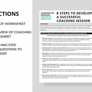 Coaching for Managers Workbook: Leadership Development Worksheets ...
