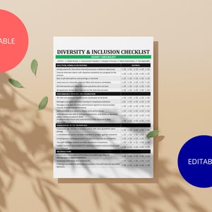 Diversity and Inclusion Checklist: HR Audit Template (digital Download ...