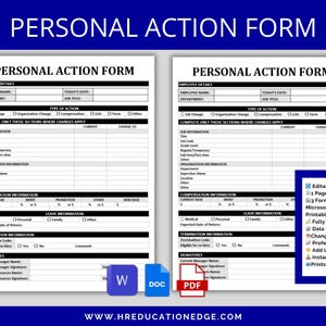 Personal Action Form: Employee Status Change HR Template (digital ...