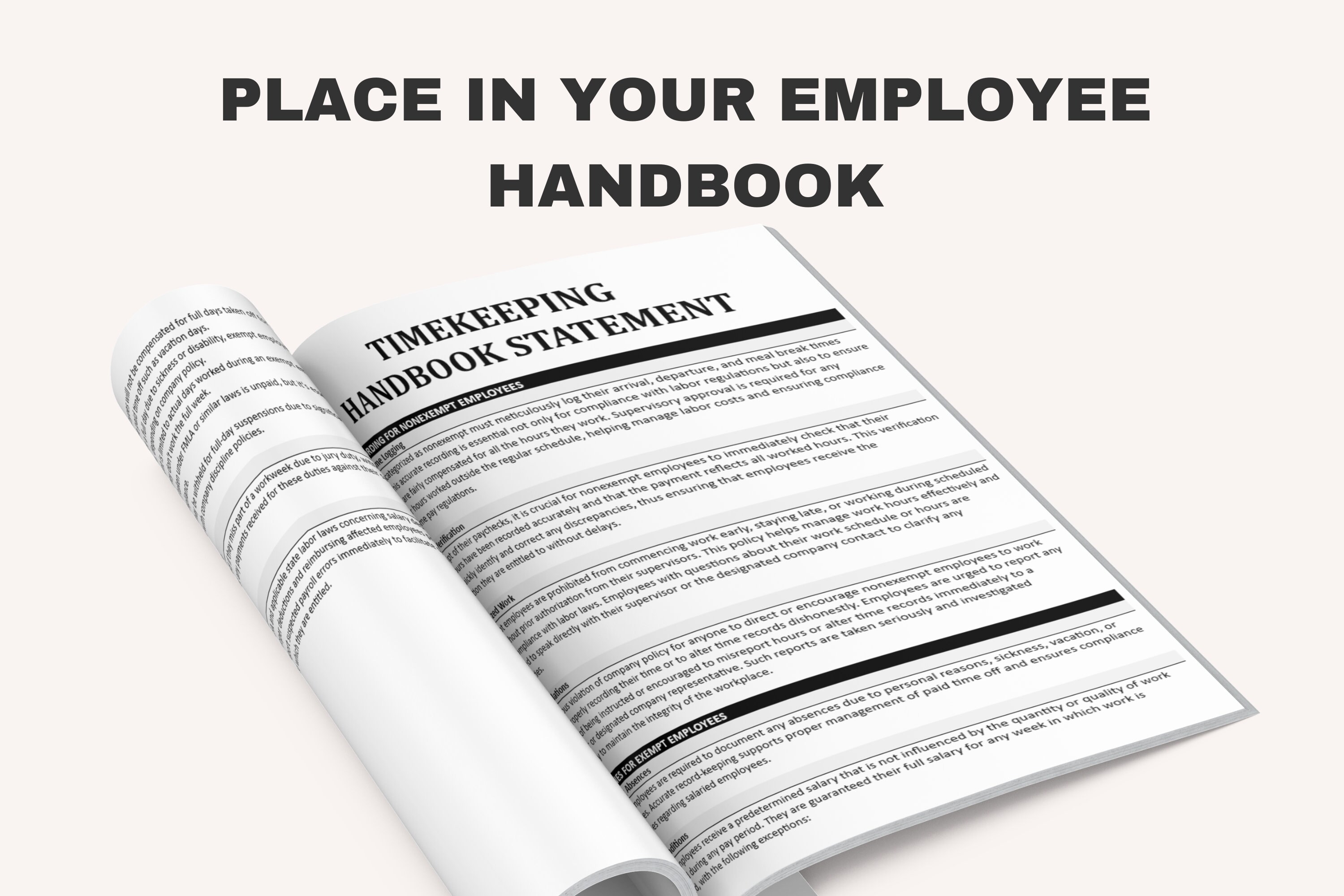 Timekeeping Policy: Employee Handbook HR Compliance Employment Law ...