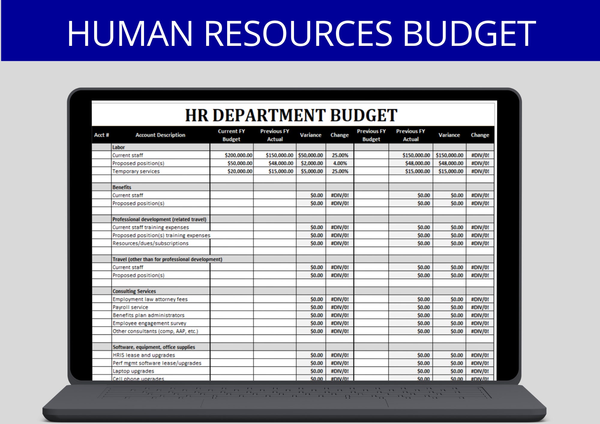 HR Budget Template: Editable Excel Spreadsheet for Effective - Etsy HR Budget Template: Editable Excel Spreadsheet for Effective - Etsy