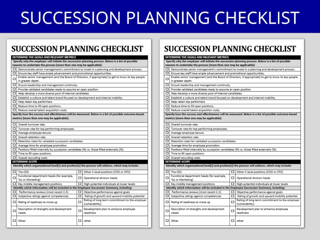 Succession Planning Checklist: Leadership Transition | Employee ...