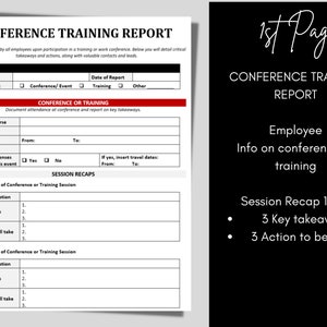 Conference / Training Employee Report | HR Template | Human Resources ...
