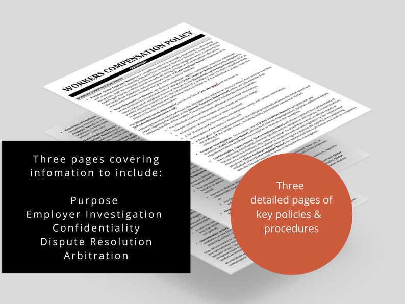 Workers Compensation Policy Editable HR Template Human Resource Form ...