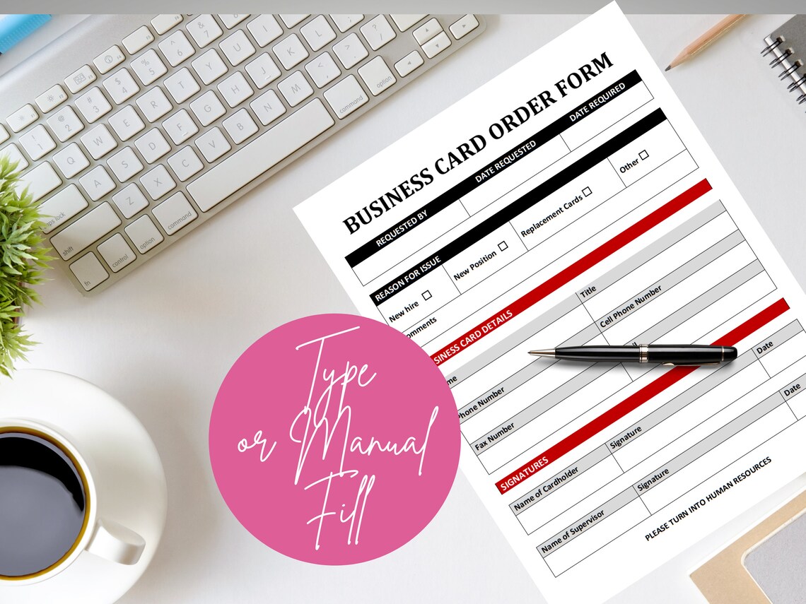 HR Business Card Order Form Editable MS Word Template - Etsy