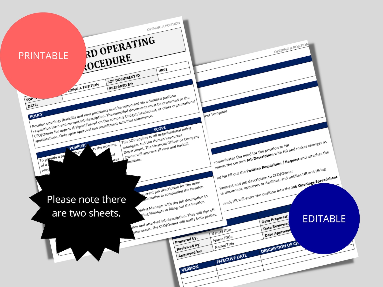 SOP Template: Standard Operating Procedure for HR (digital Download) - Etsy