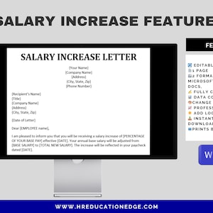 Salary Increase Letter Template: HR Pay Raise Notification (digital ...