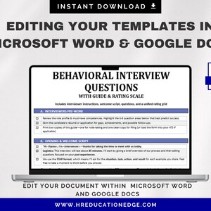 Behavioral Interview Questions Template: STAR Method & Rating Grid ...