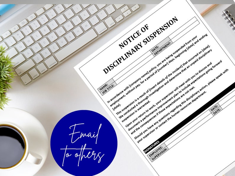 Notice of Disciplinary Suspension HR Template Write up Form Human ...