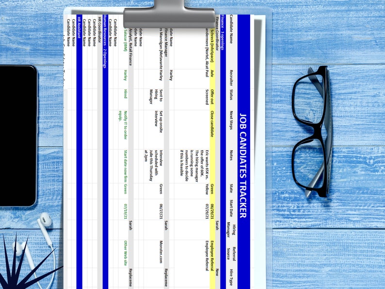 Job Candidate Tracker: Editable HR Recruiting Excel Template - Etsy