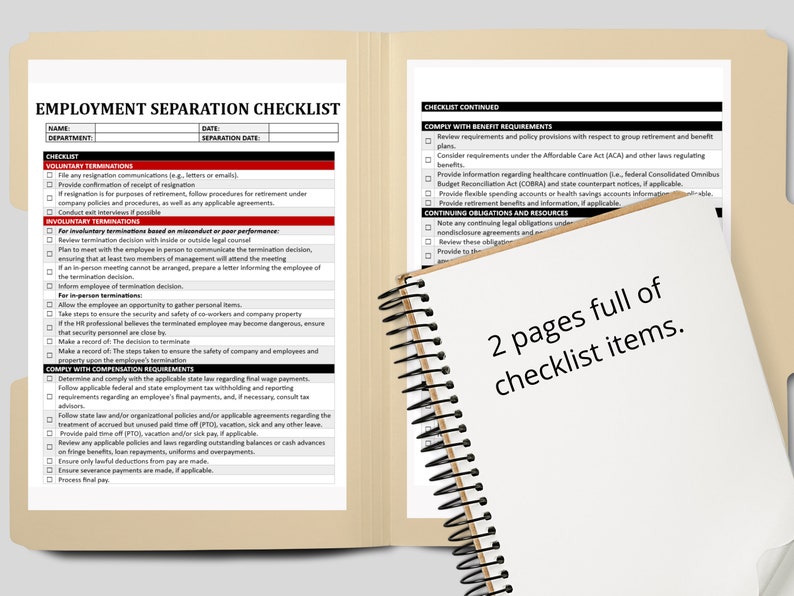 Employee Offboarding Checklist: HR Termination Template (digital ...