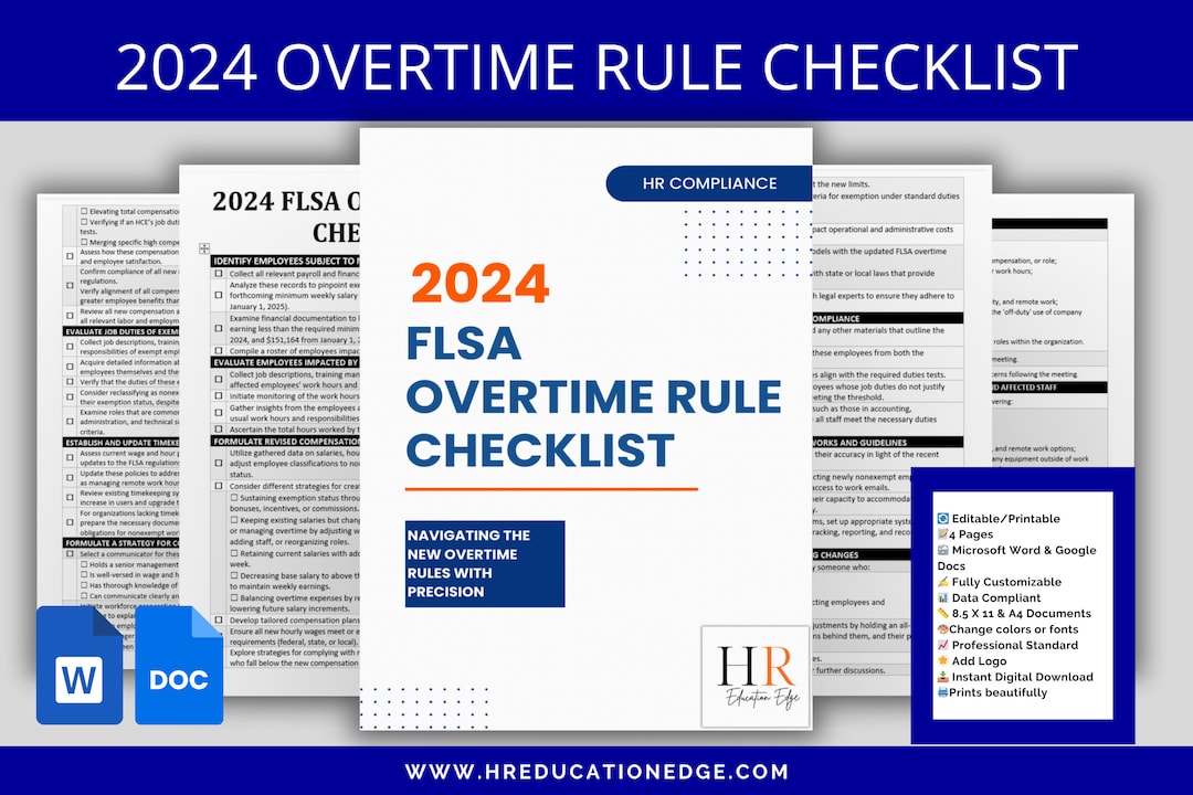 FLSA Overtime Checklist & Rule Guide: HR Compliance, Employment Law ...