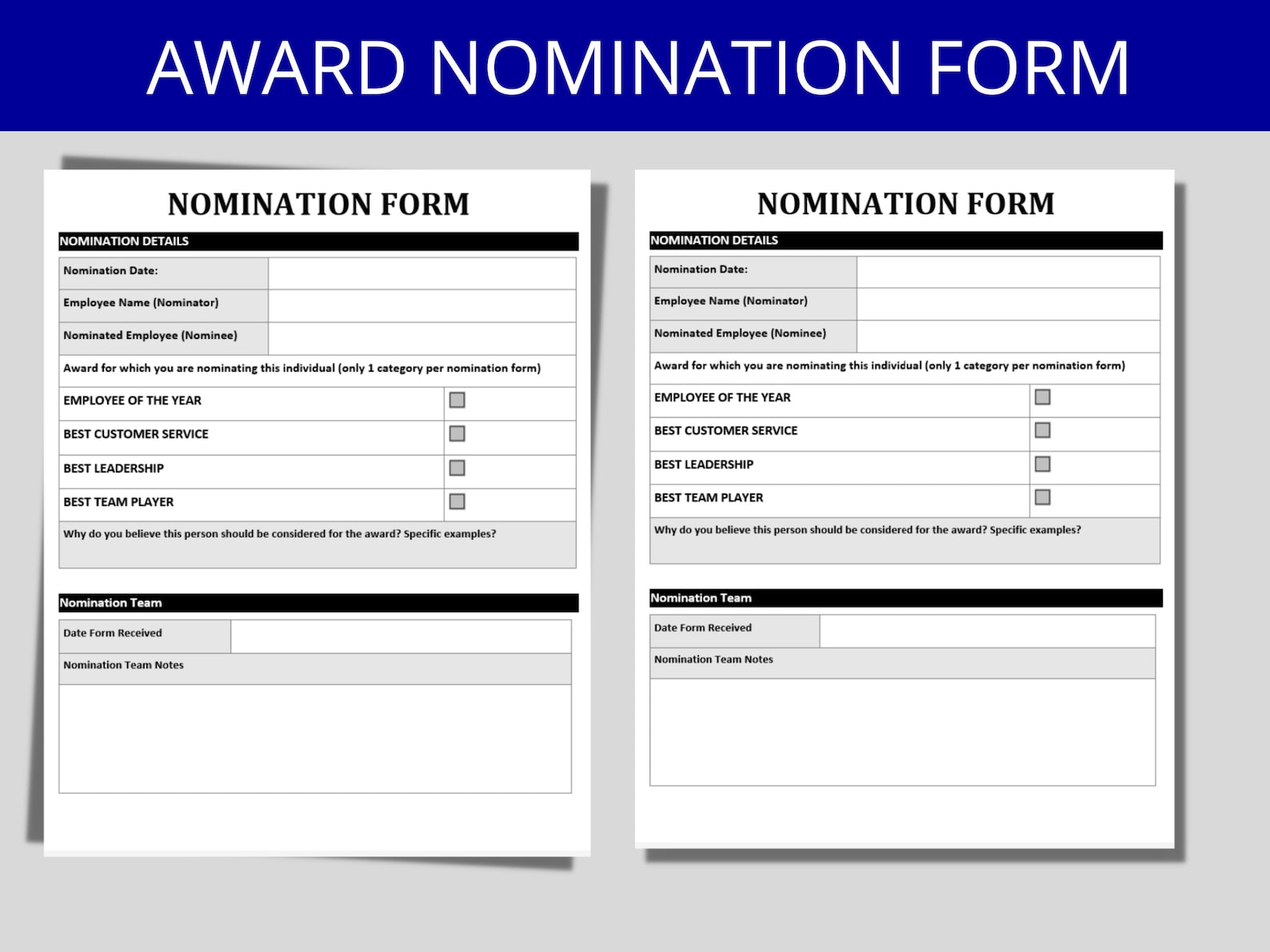Employee Recognition Award Nomination Template - A Must-have HR ...