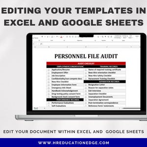 Personnel File Audit Checklist: HR Compliance Template (word, Excel ...