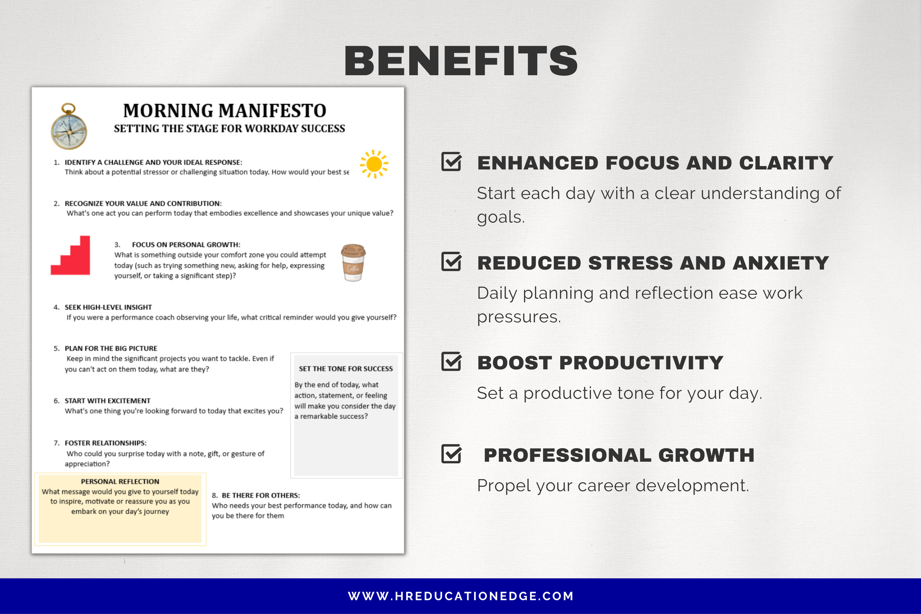 Employee Morning Manifesto: Goal Setting/intentions, Productivity ...