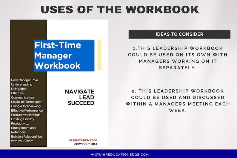 New Manager Training Workbook: HR Leadership Development (digital ...