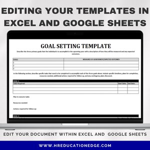 Employee Goal Setting Worksheet: Performance Review HR Template ...