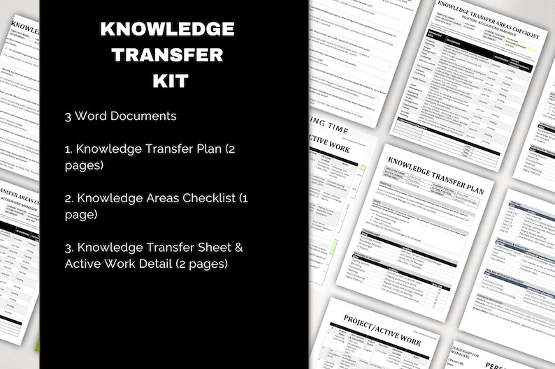 Knowledge Transfer Plan Template: Management Transition Kit (digital ...