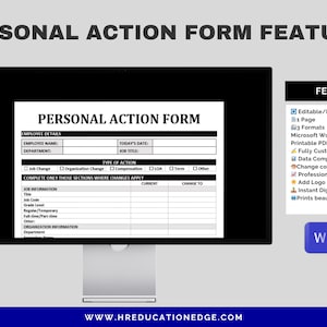 Personal Action Form: Employee Status Change HR Template (digital ...