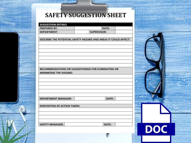 Engage Employees for Workplace Safety: Safety Suggestion Template | HR ...