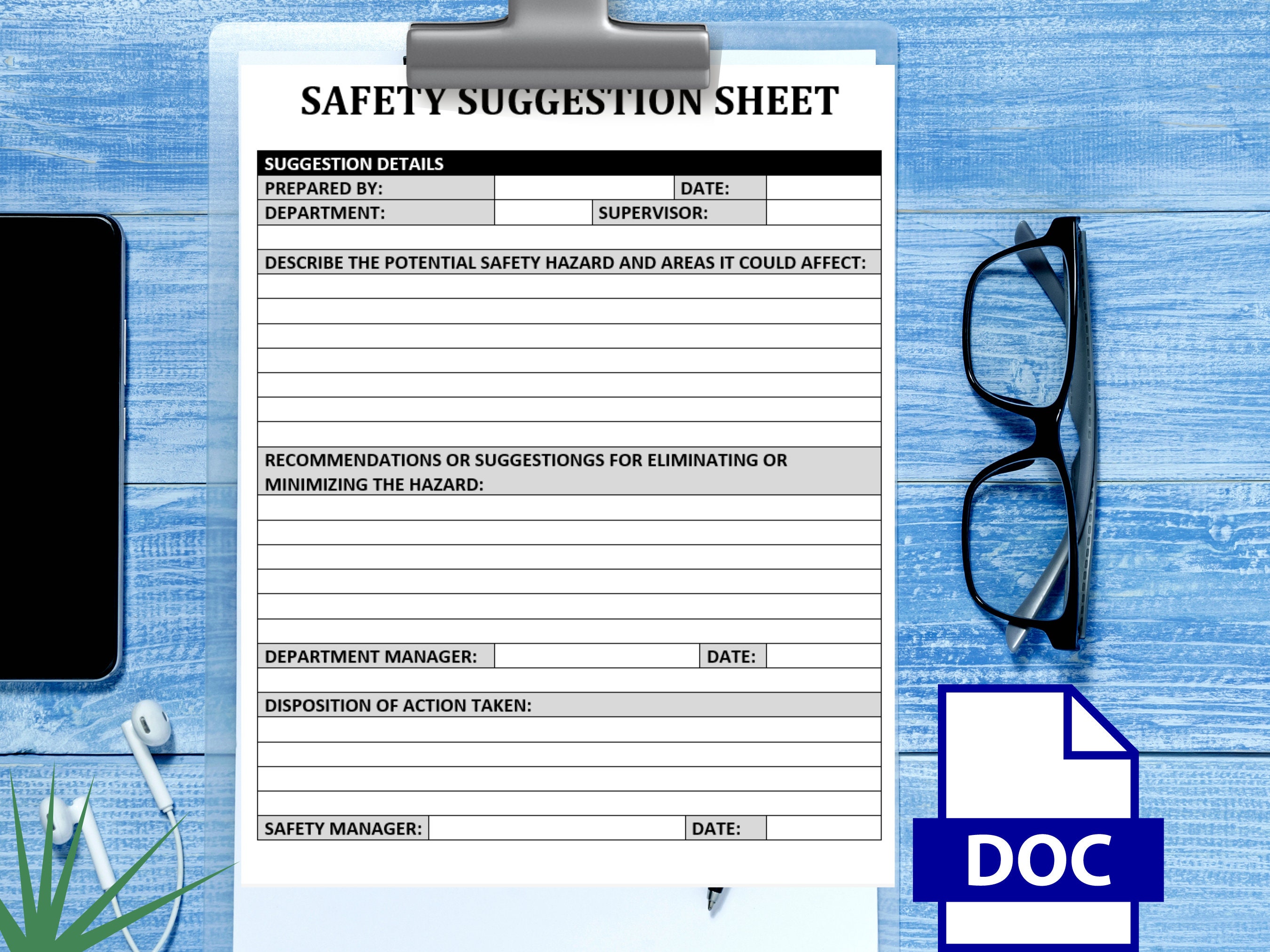 Engage Employees for Workplace Safety: Safety Suggestion Template | HR ...
