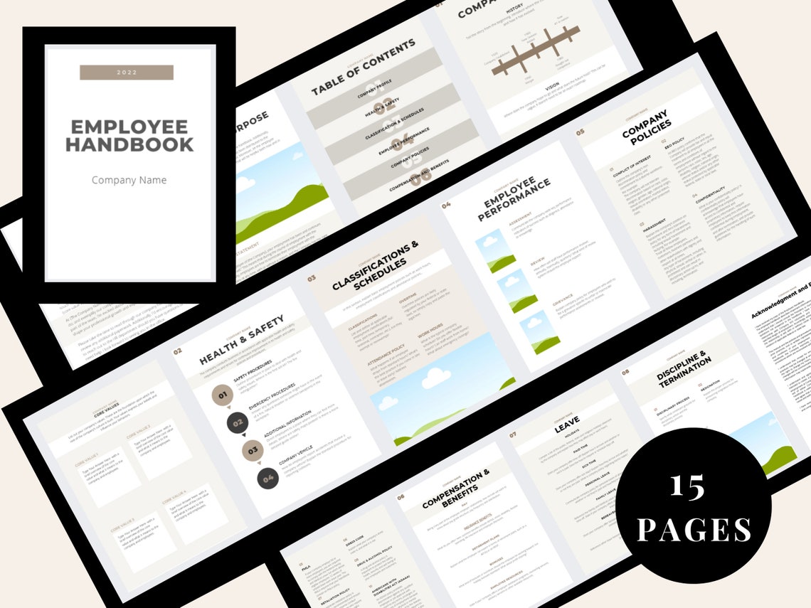 Employee Handbook Template Editable Canva must Know CANVA - Etsy