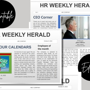 Editable Employee Newsletter Template in Word: Ideal for Company News ...