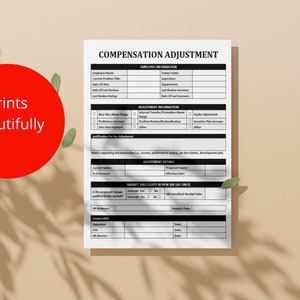 Compensation Adjustment Form | Salary Change Request | Requesting Pay ...