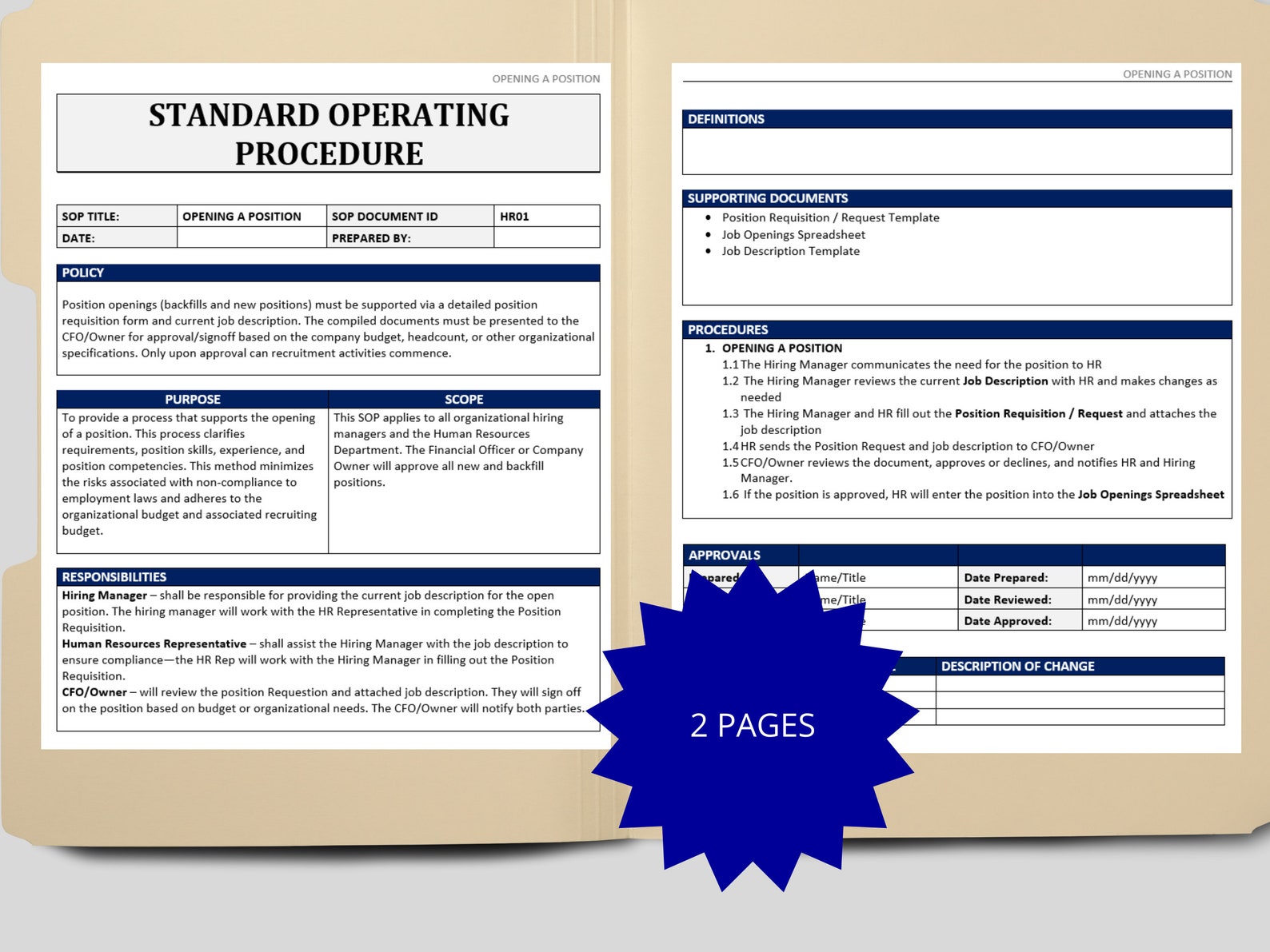 SOP Template: Standard Operating Procedure for HR (digital Download) - Etsy