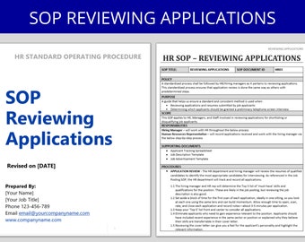 Standard Operating Procedure SOP Document Template - Etsy