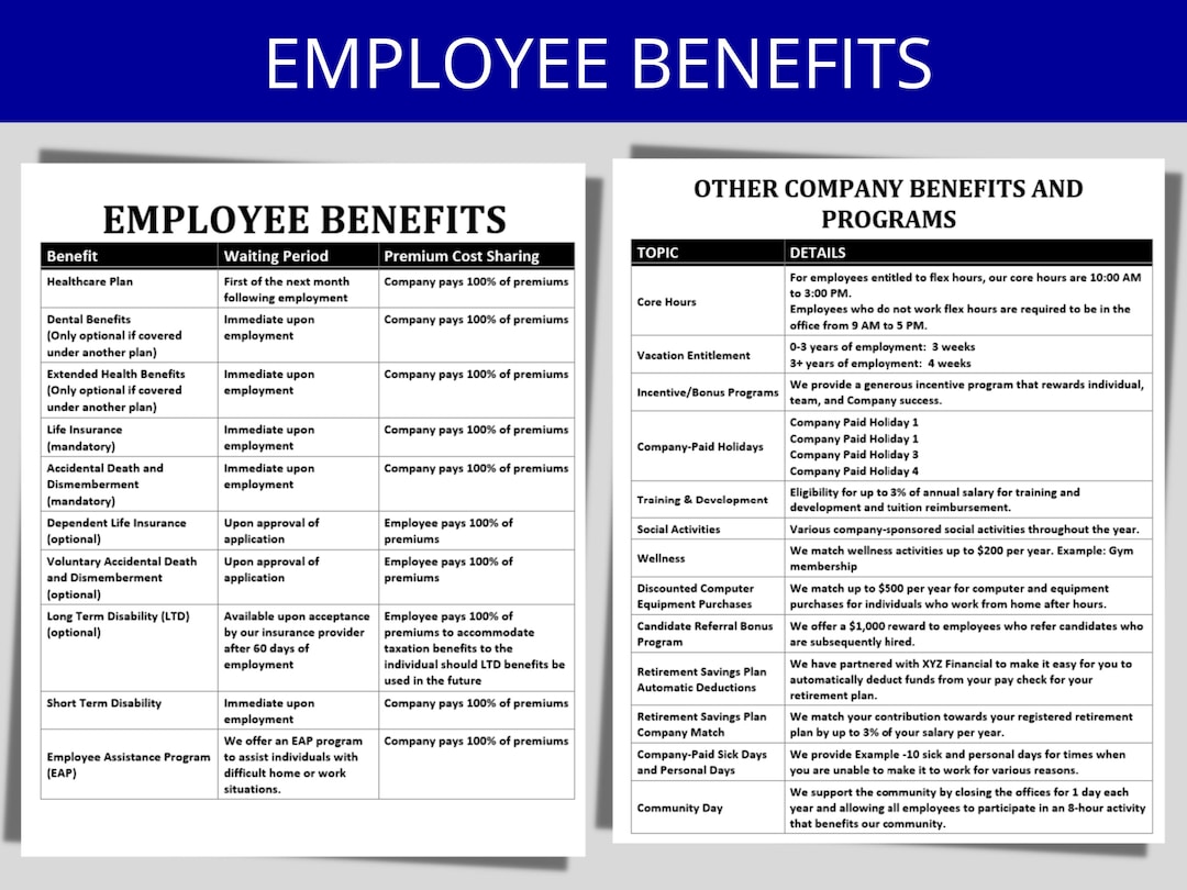 Employee Benefits Overview Template: HR Total Reward List (digital ...