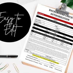 New Hire Background Check Template: Editable HR Form - Etsy