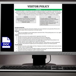 Visitor Policy | HR Templates | Human Resources Form | Employee ...