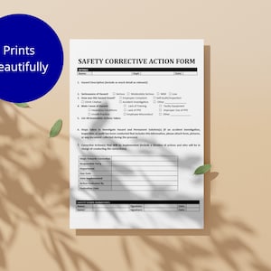 Safety Corrective Action Template: OSHA Compliance (digital Download ...