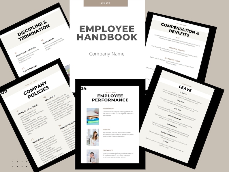 Employee Handbook Template Editable Canva must Know CANVA Template New ...