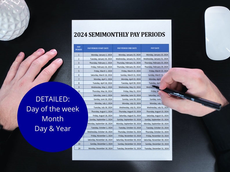2024 Semimonthly Payroll Calendar: HR Template (digital Download) - Etsy