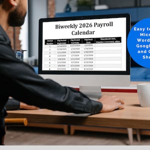 2026 Biweekly Payroll Calendar: Excel, Word, Google Docs & PDF - Etsy