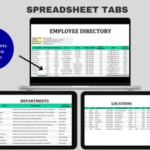 Employee Directory Template: Excel Company Contact List (digital ...
